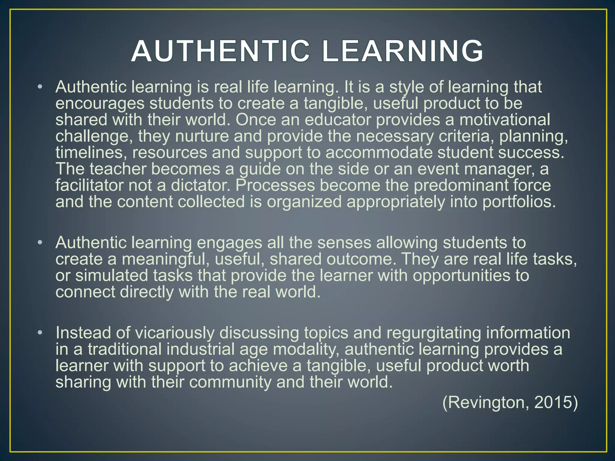 Authentic Teaching Learning Methods Pptx