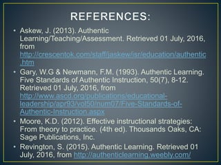 Authentic teaching & learning methods | PPTX