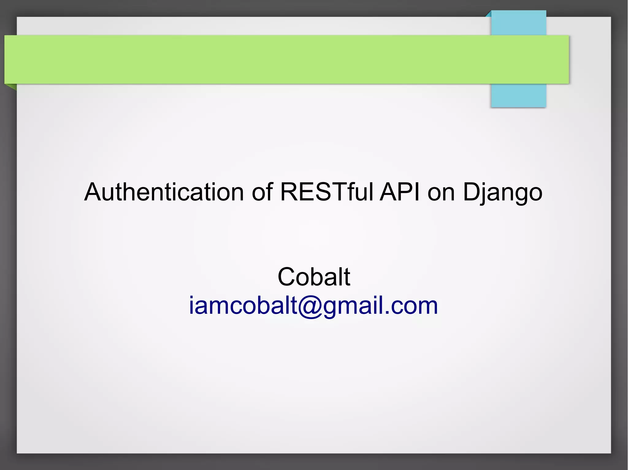 Auth of restful_api | PPT
