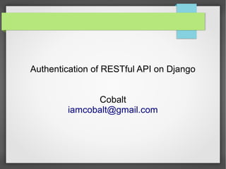Auth of restful_api | PPT