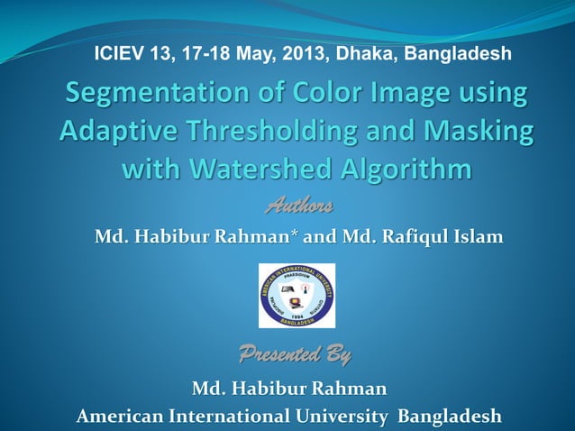 Segmentation of Color Image using Adaptive Thresholding and Masking ...