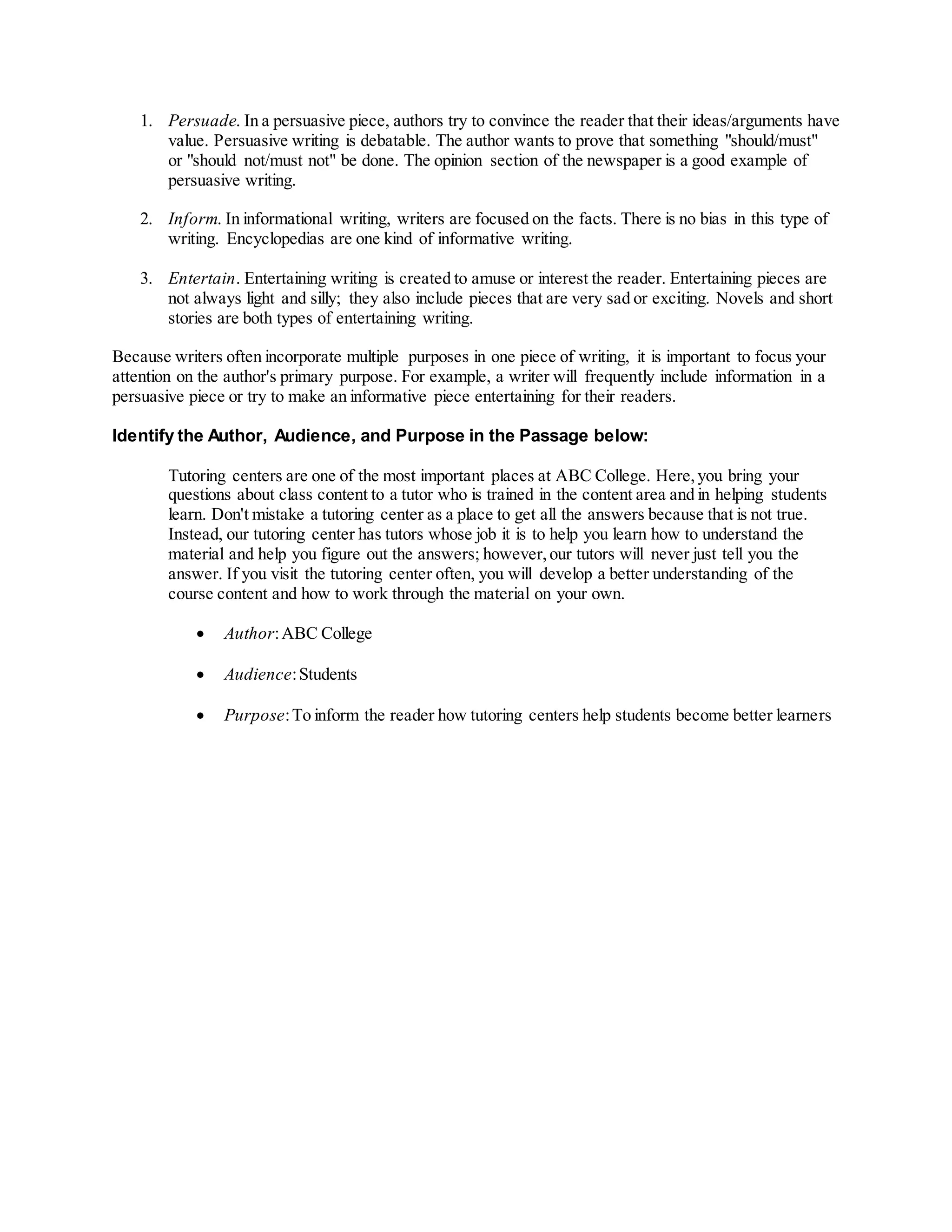 Author, Audience, Purpose ENG 111 Lowe | DOCX