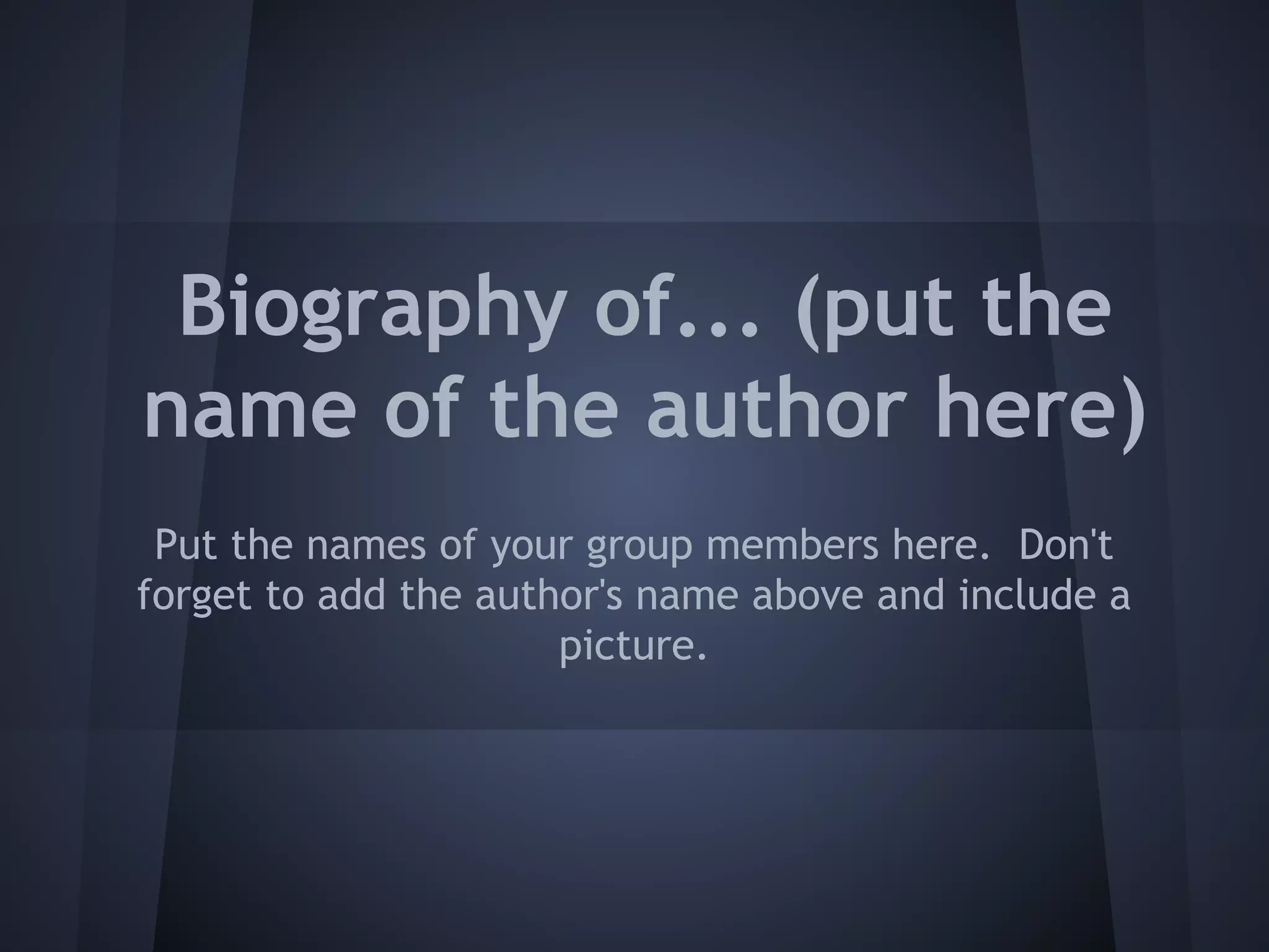 Author biography template for google training | PPT
