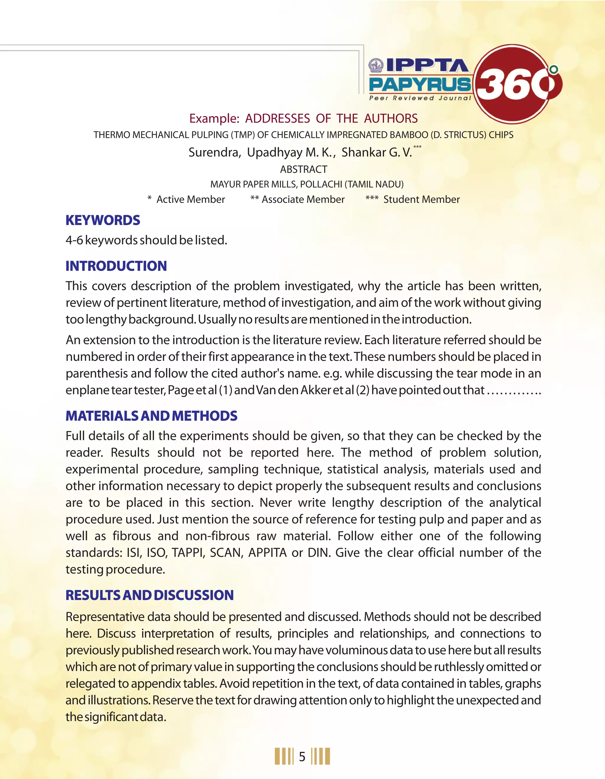 Guidelines for Authors for Publication of Paper | PDF