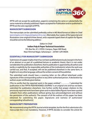 Guidelines for Authors for Publication of Paper | PDF