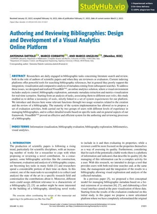 Authoring And Reviewing Bibliographies Design And Development Of A Visual Analytics Online ...
