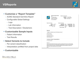 Authoring Clinical Reports in VarSeq | PPT