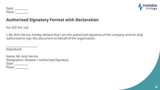 Authorized Signatory Format: A Complete Guide | PPTX