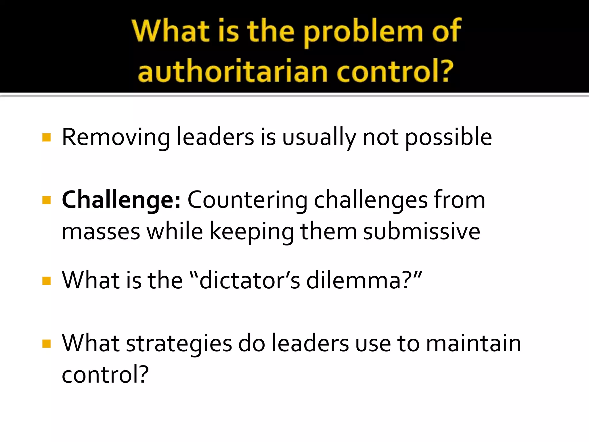 Authoritarian Regimes | PPTX