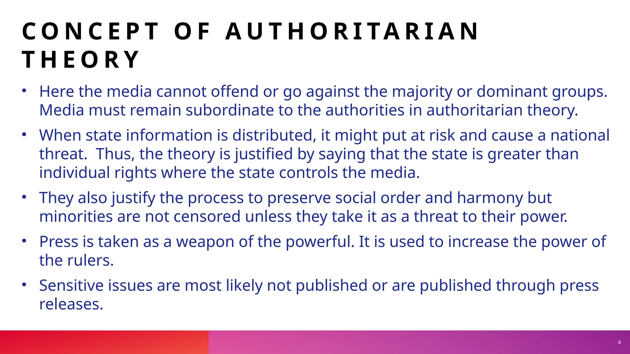 Authoritarian theory of the Normative theory of the Press.pptx
