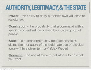 Authority & the State (Chapter 15 "You May Ask Yourself") | PPT