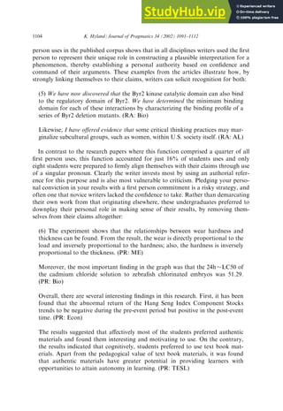 Authority And Invisibility Authorial Identity In Academic Writing | PDF