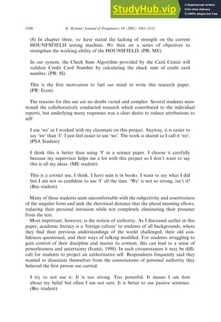 Authority And Invisibility Authorial Identity In Academic Writing | PDF