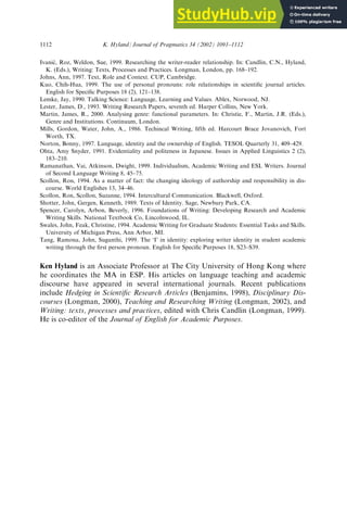 Authority And Invisibility Authorial Identity In Academic Writing | PDF