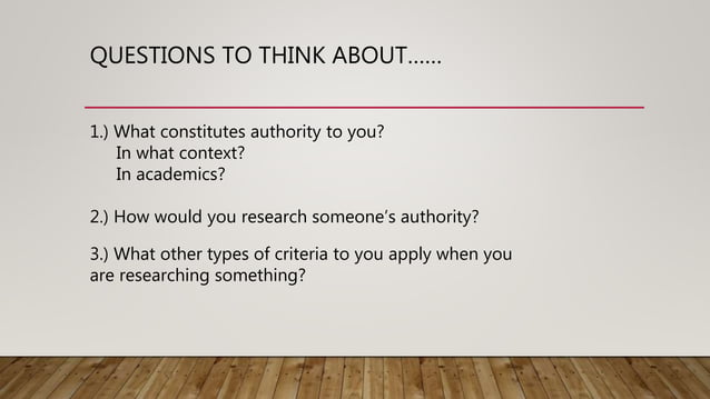Authority is constructed and contextual | PPT