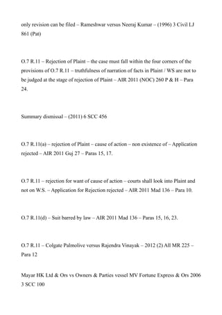 Authority CPC order 7 rule 11 | ODT