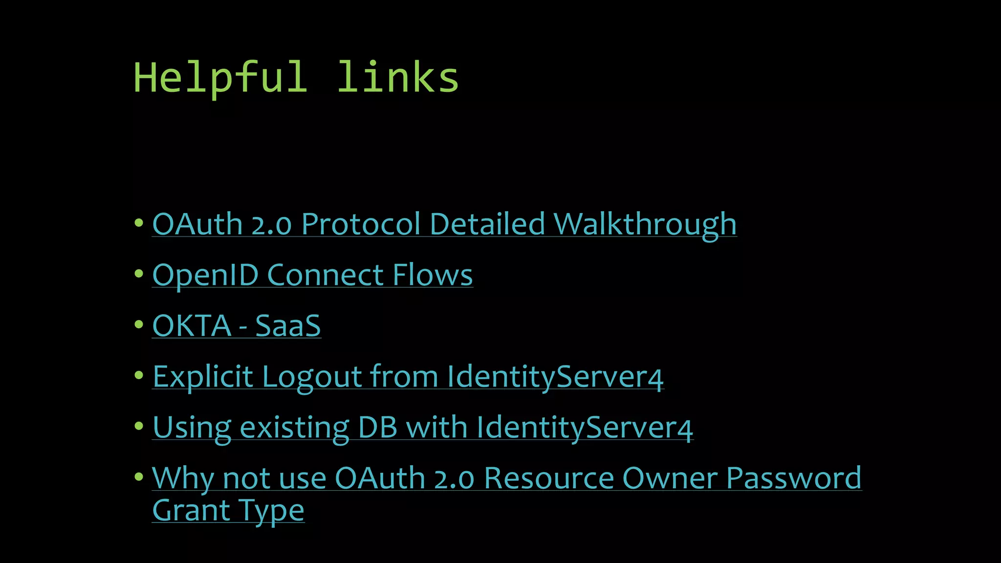 Authorization And Authentication Using Identityserver4 Ppt