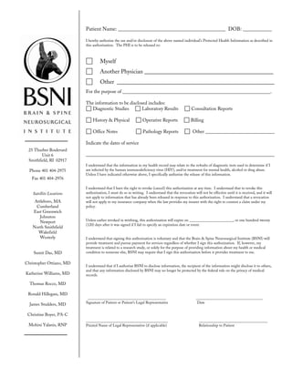 Authorization for the release of phi | PDF