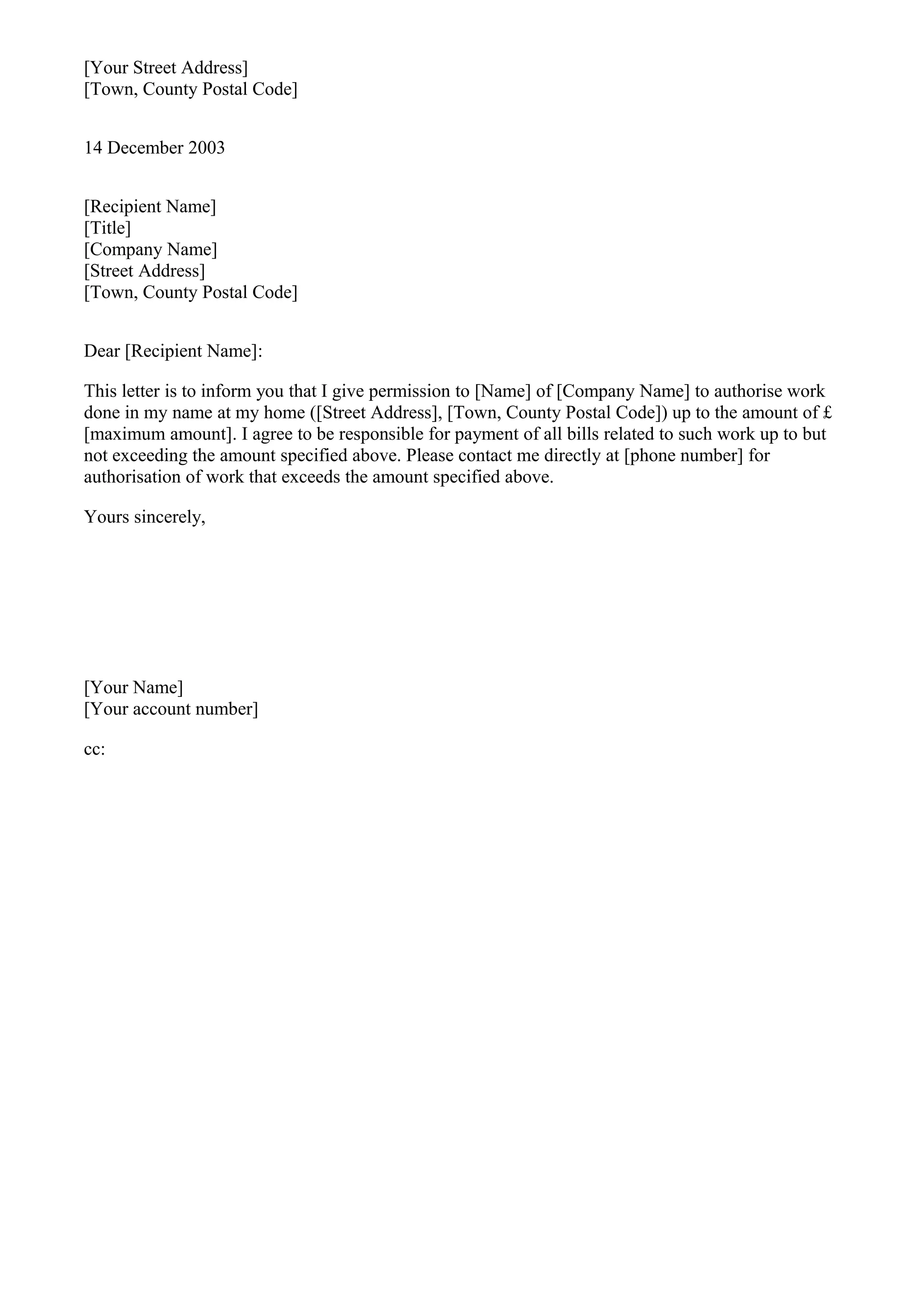 Authorization to perform work | PDF