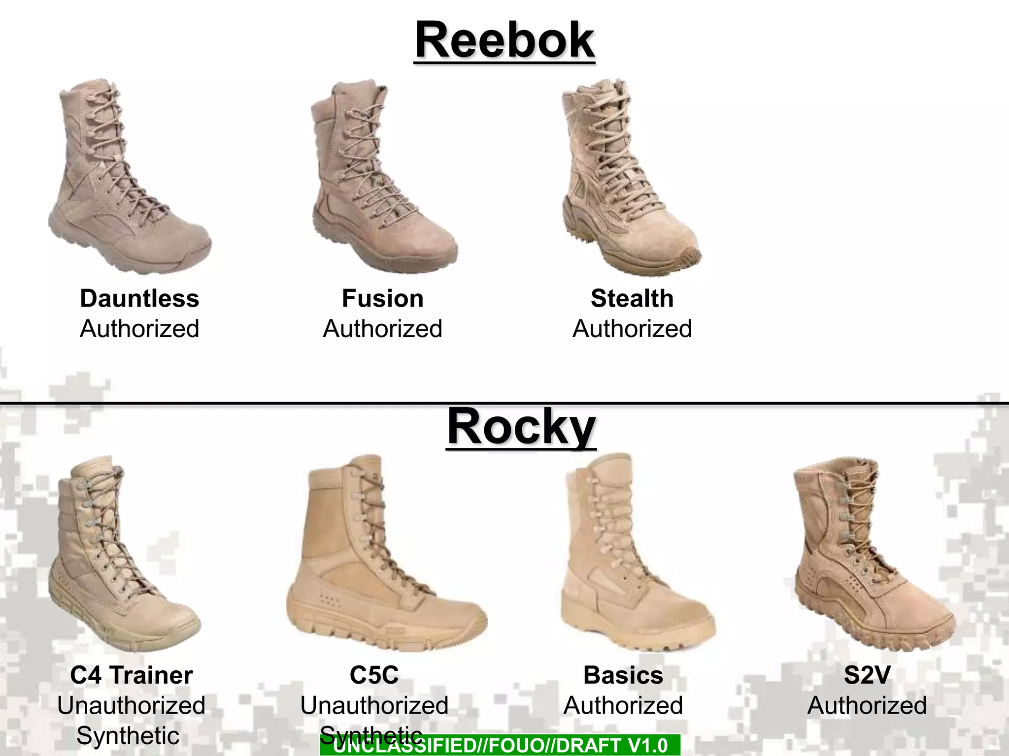 Authorized Army Boots - Draft | PPTX