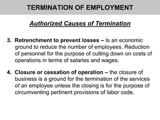 Authorized Causes of Termination | PPT