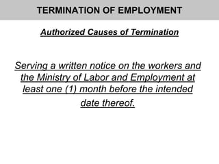 Authorized Causes of Termination | PPT