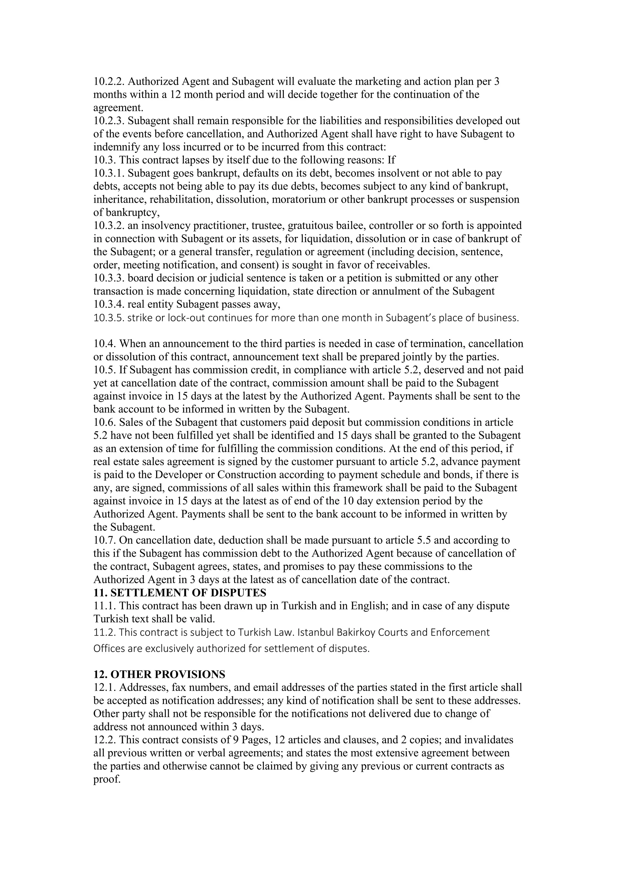 Authorized subagency contracts | PDF