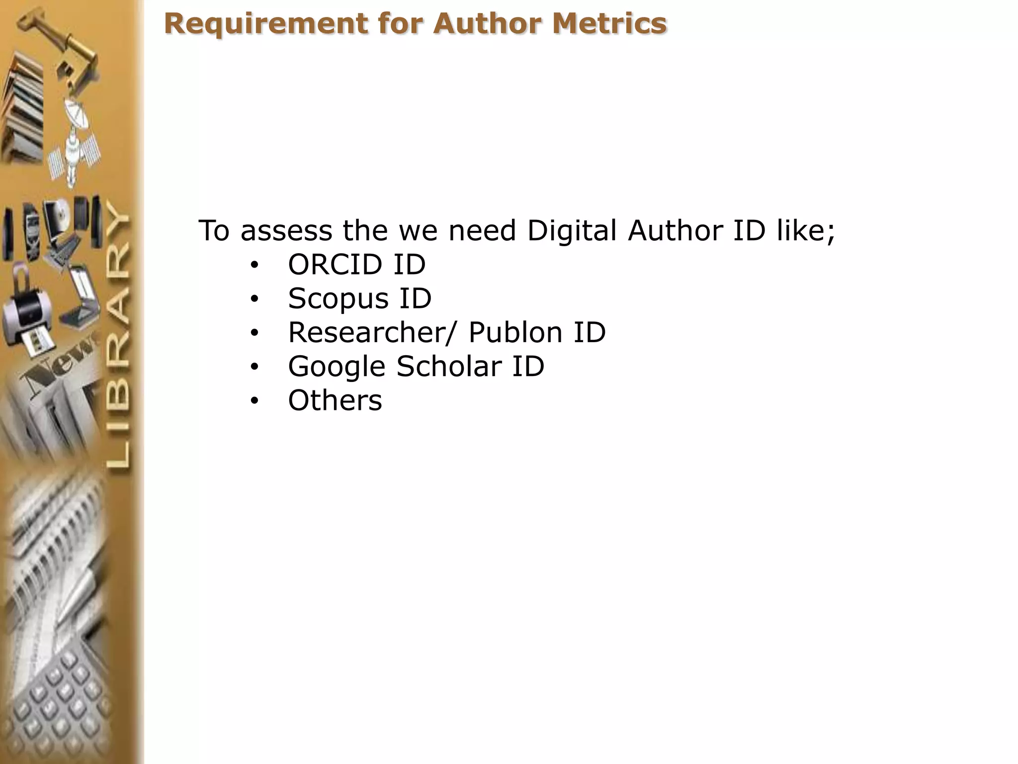 Author Level Metrics | PPTX