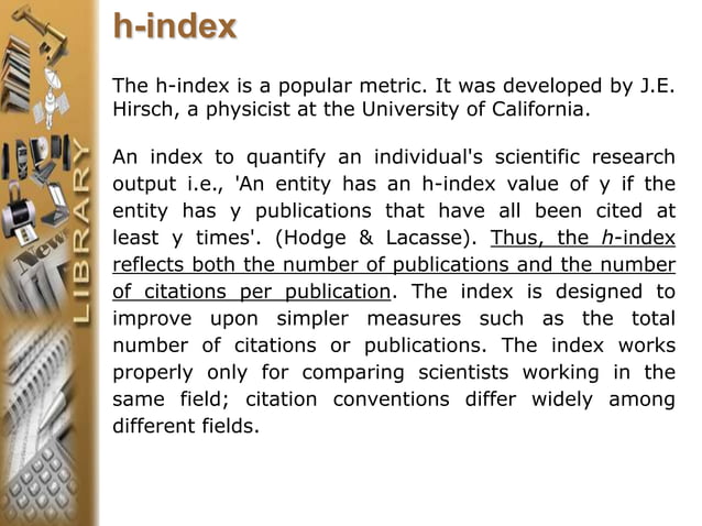 Author Level Metrics | PPTX