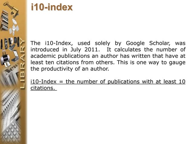 Author Level Metrics | PPTX