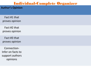 Author opinion using facts | PPT
