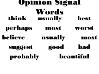 Author opinion using facts | PPT