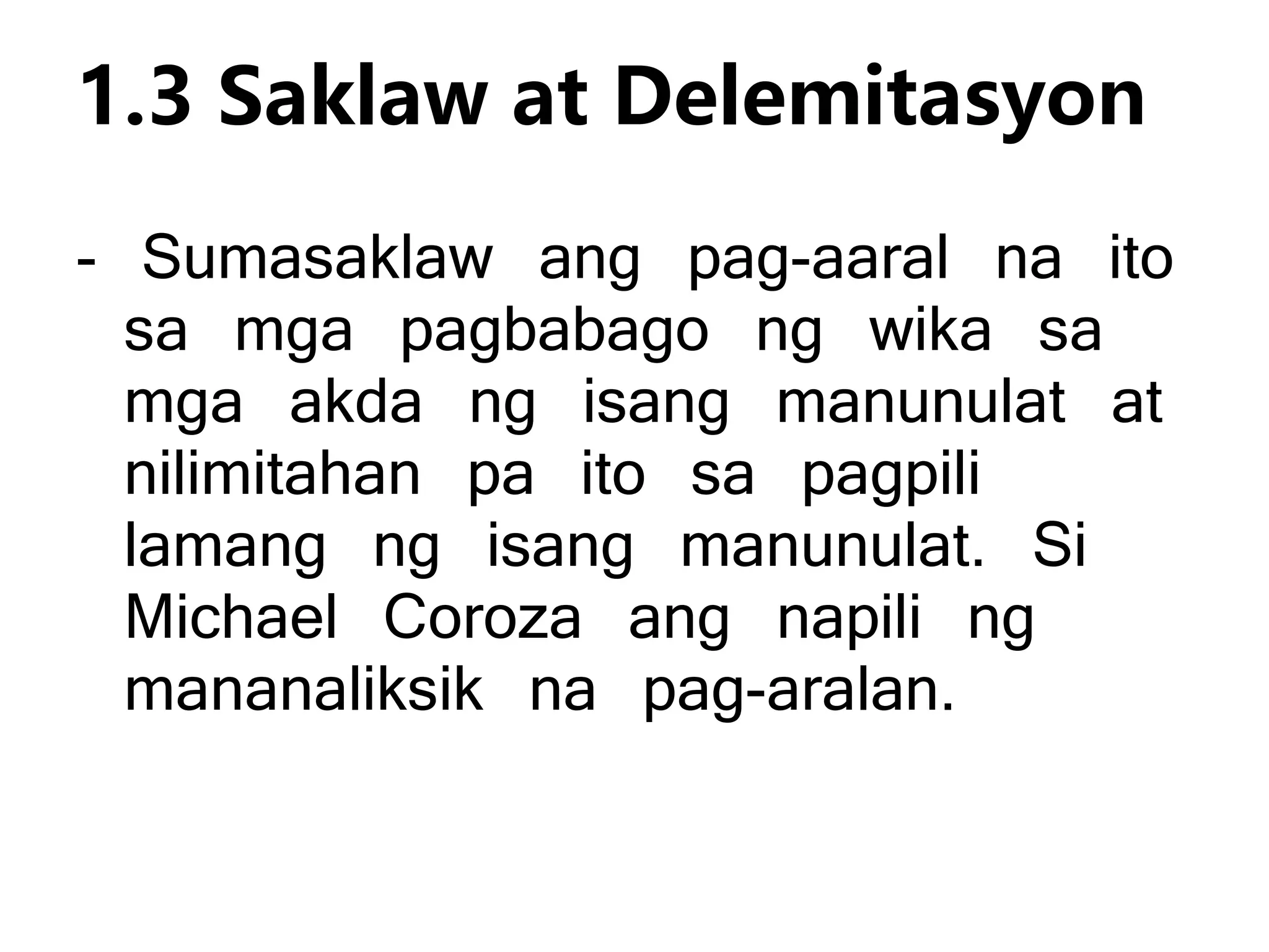 “Ebolusyon ng Wika:Sa likod ng mga Akda ni G. Michael Corazon” | PPTX