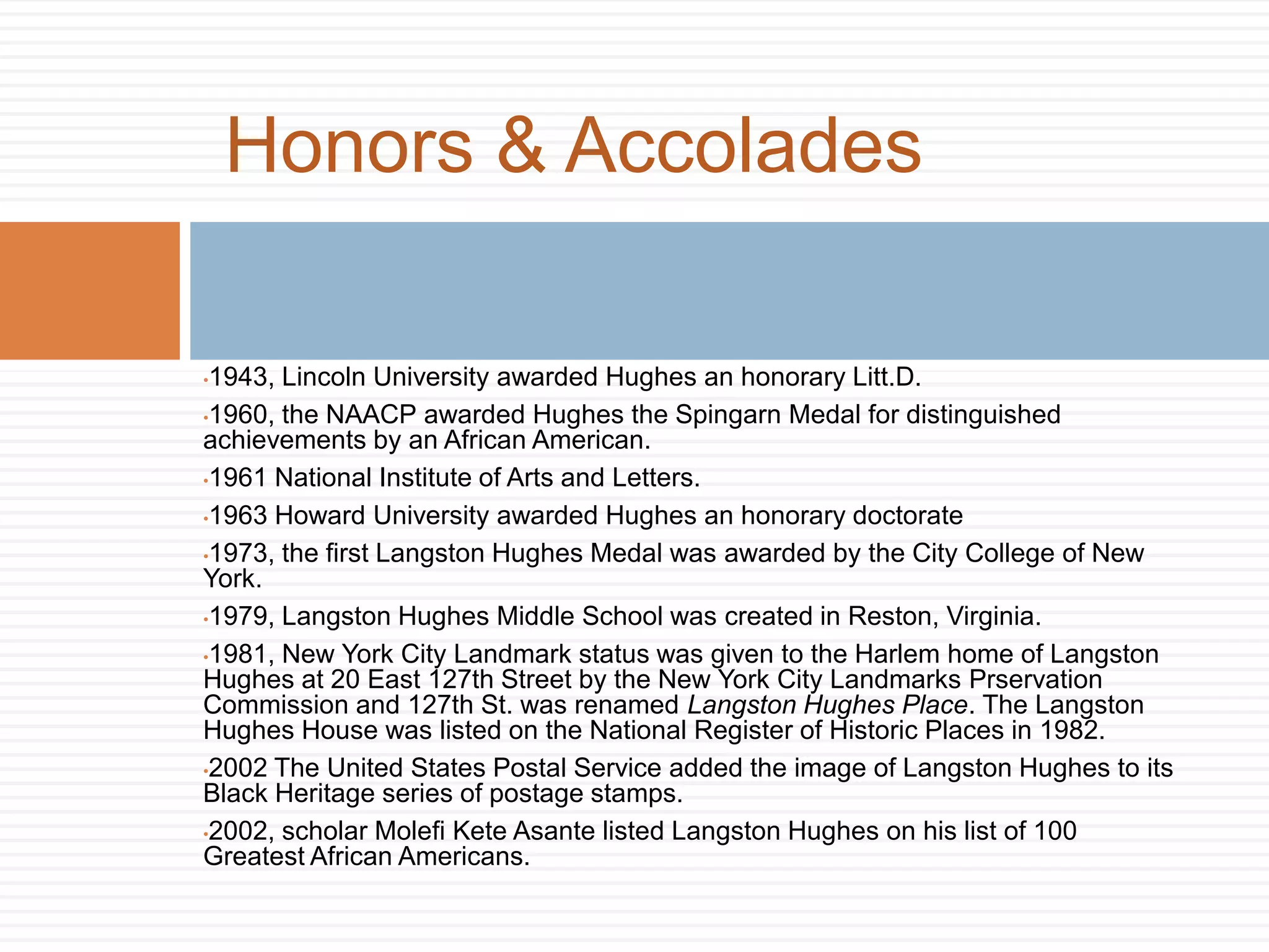 Author presentation- Langston Hughes | PPTX