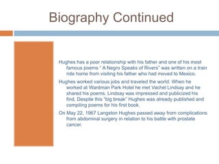 Author presentation- Langston Hughes | PPTX