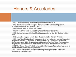 Author presentation- Langston Hughes | PPTX