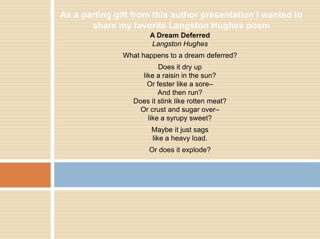 Author presentation- Langston Hughes | PPTX | Poetry | Books and Literature