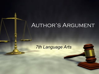 Author's argument | PPT