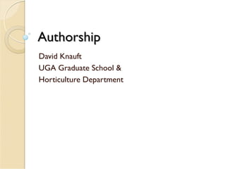 Authorship PPT for Research Methodology.ppt