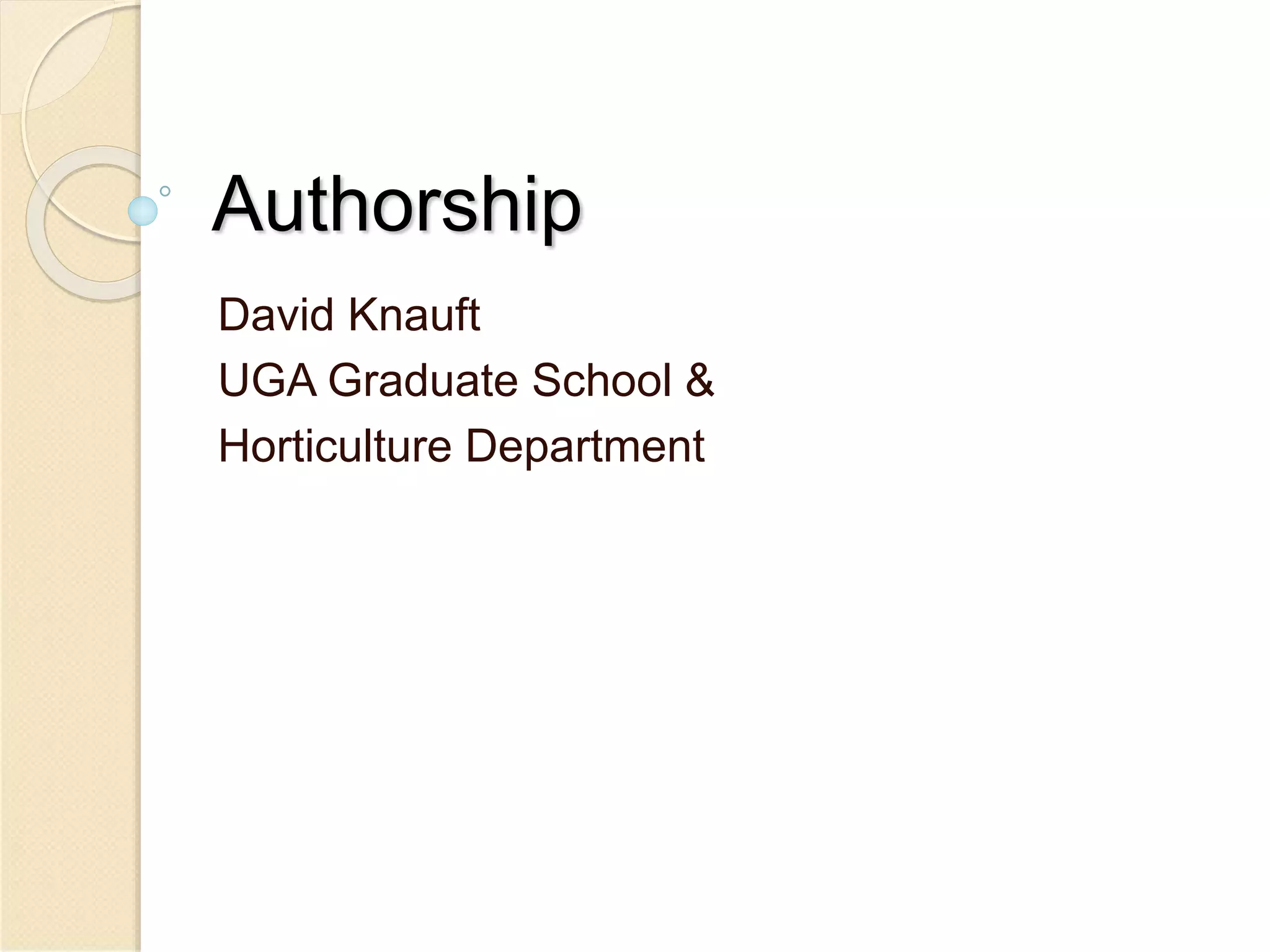 Authorship | PPT
