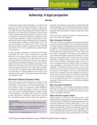 Authorship A Legal Perspective | PDF