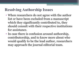 Authorship,Contributorship,Authorship Conflict.pptx