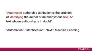 Authorship Attribution and Forensic Linguistics with Python/Scikit-Learn/Pandas by Kostas ...