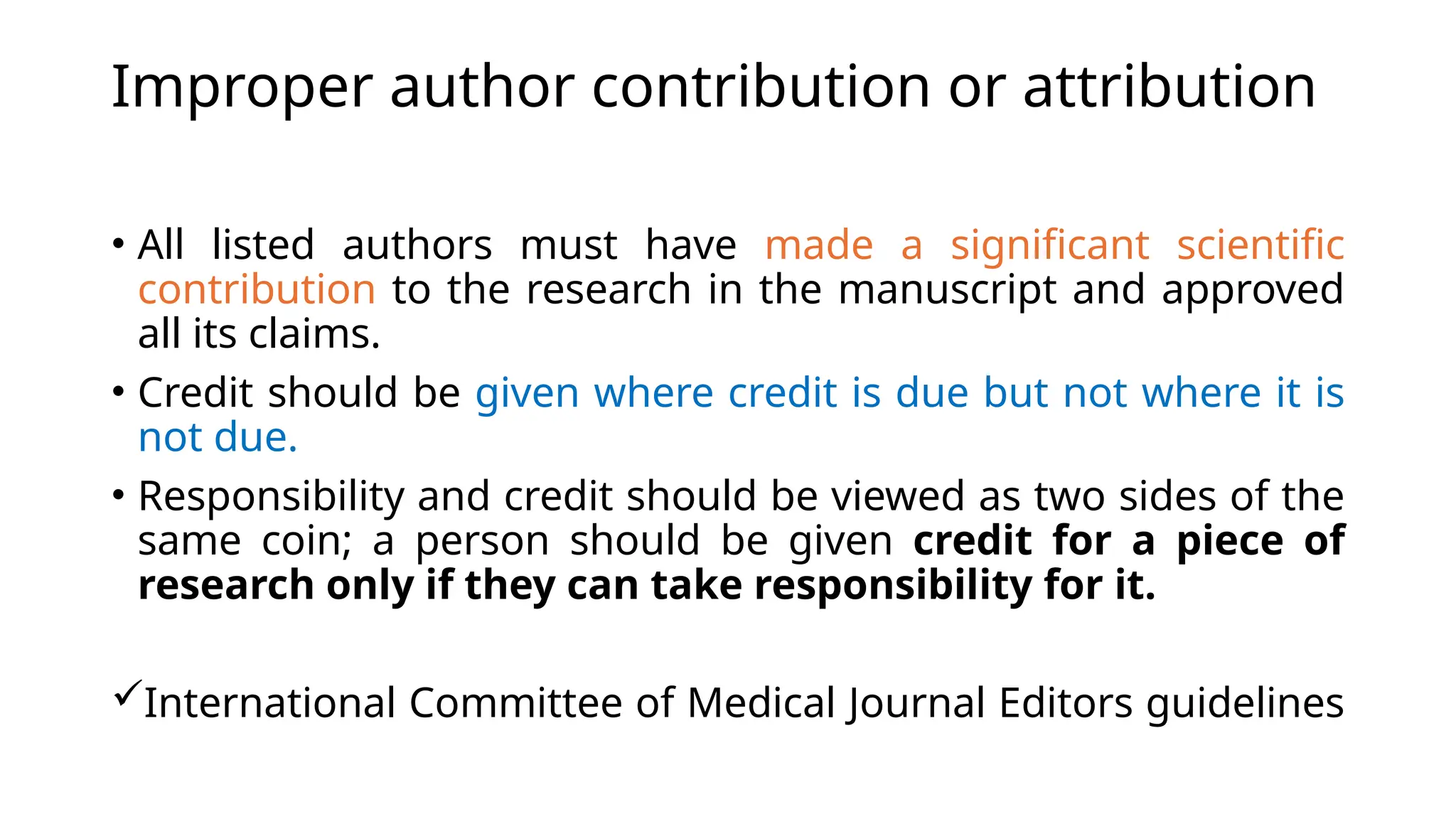 important points regarding authorship in publication | PPTX