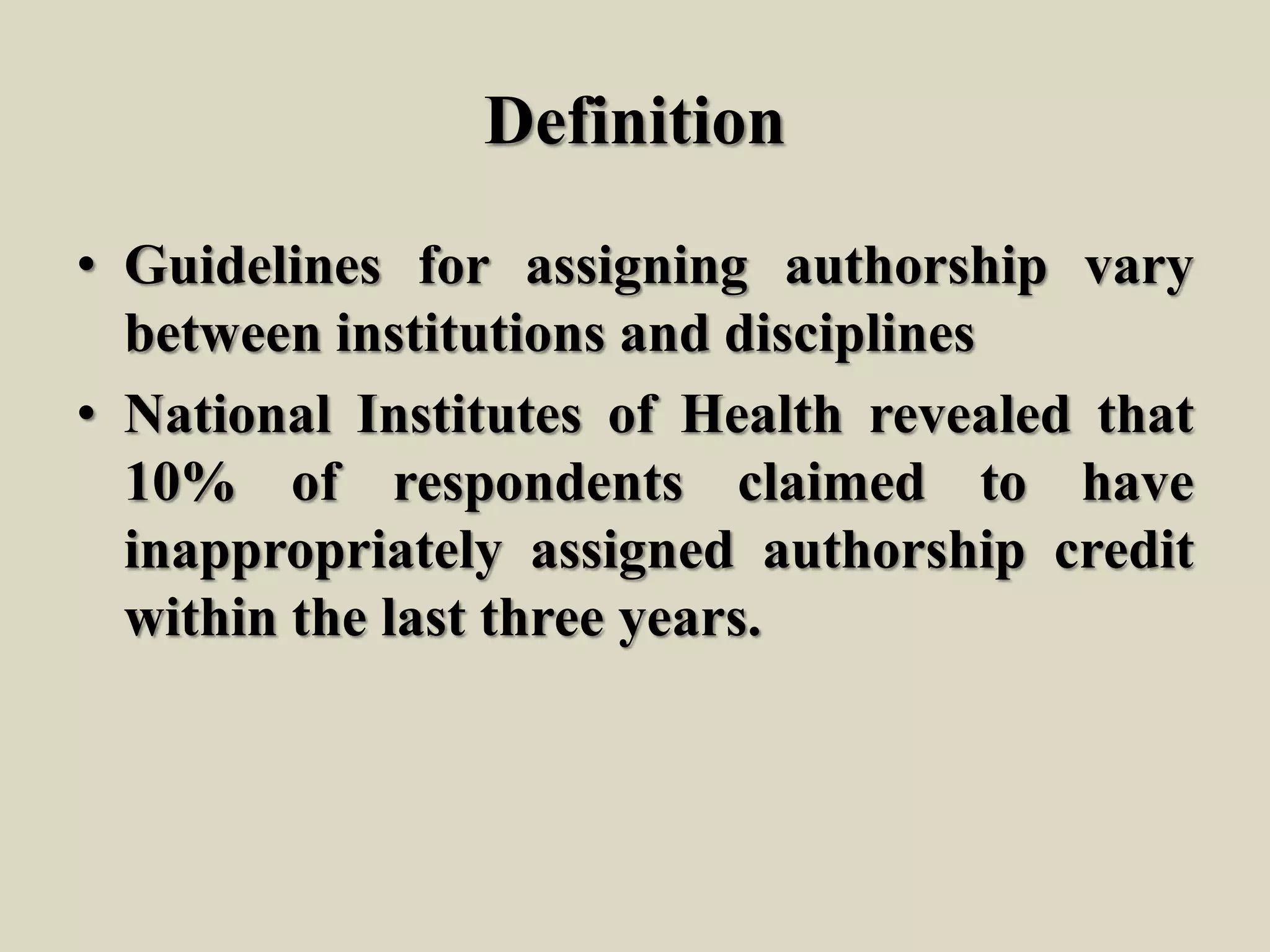 Authorship of Research Papers | PPTX