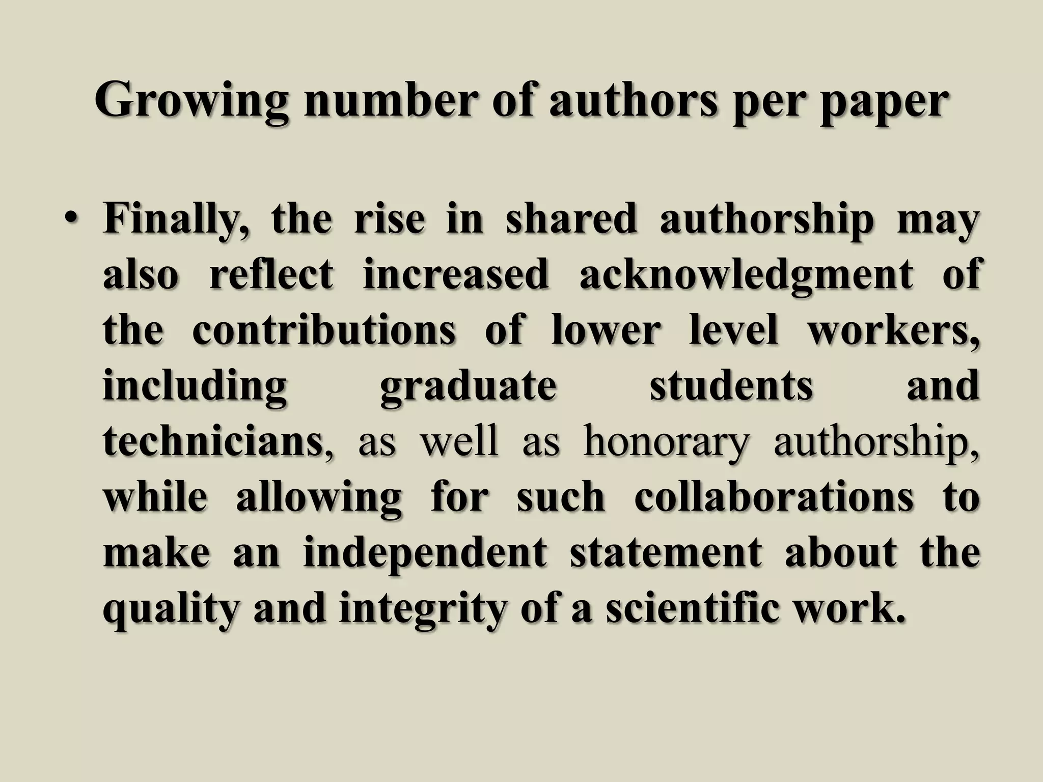 Authorship of Research Papers | PPTX