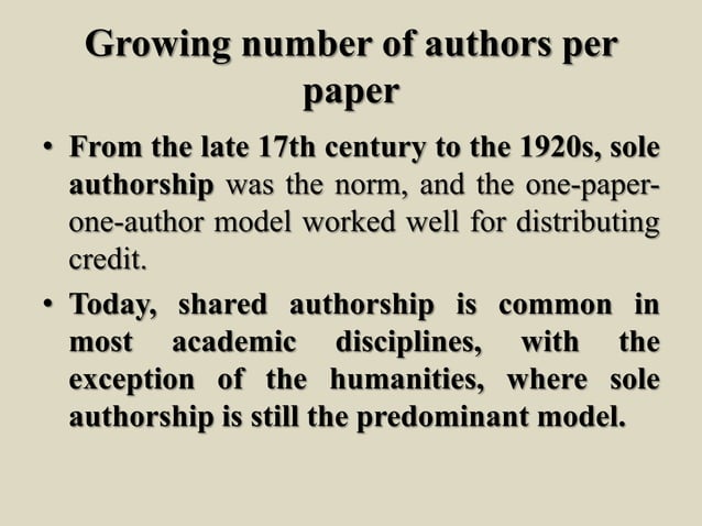 Authorship of Research Papers | PPTX