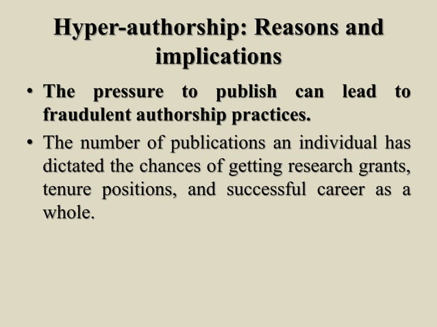 Authorship of Research Papers | PPT