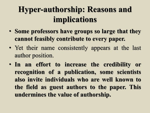 Authorship of Research Papers | PPT