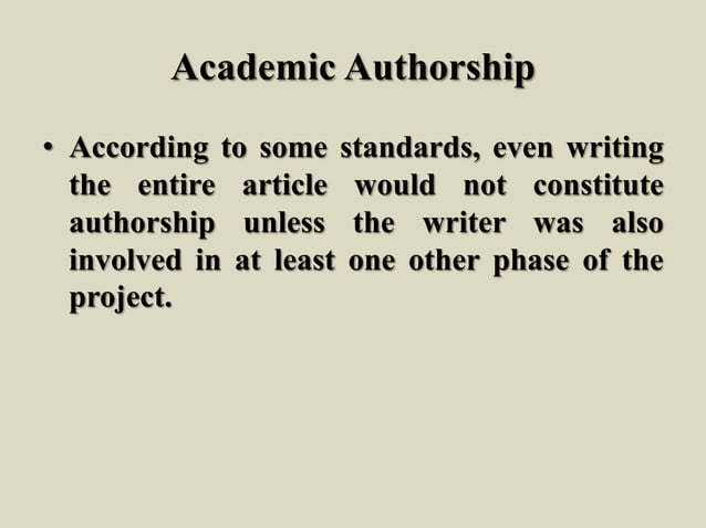 Authorship of Research Papers | PPTX